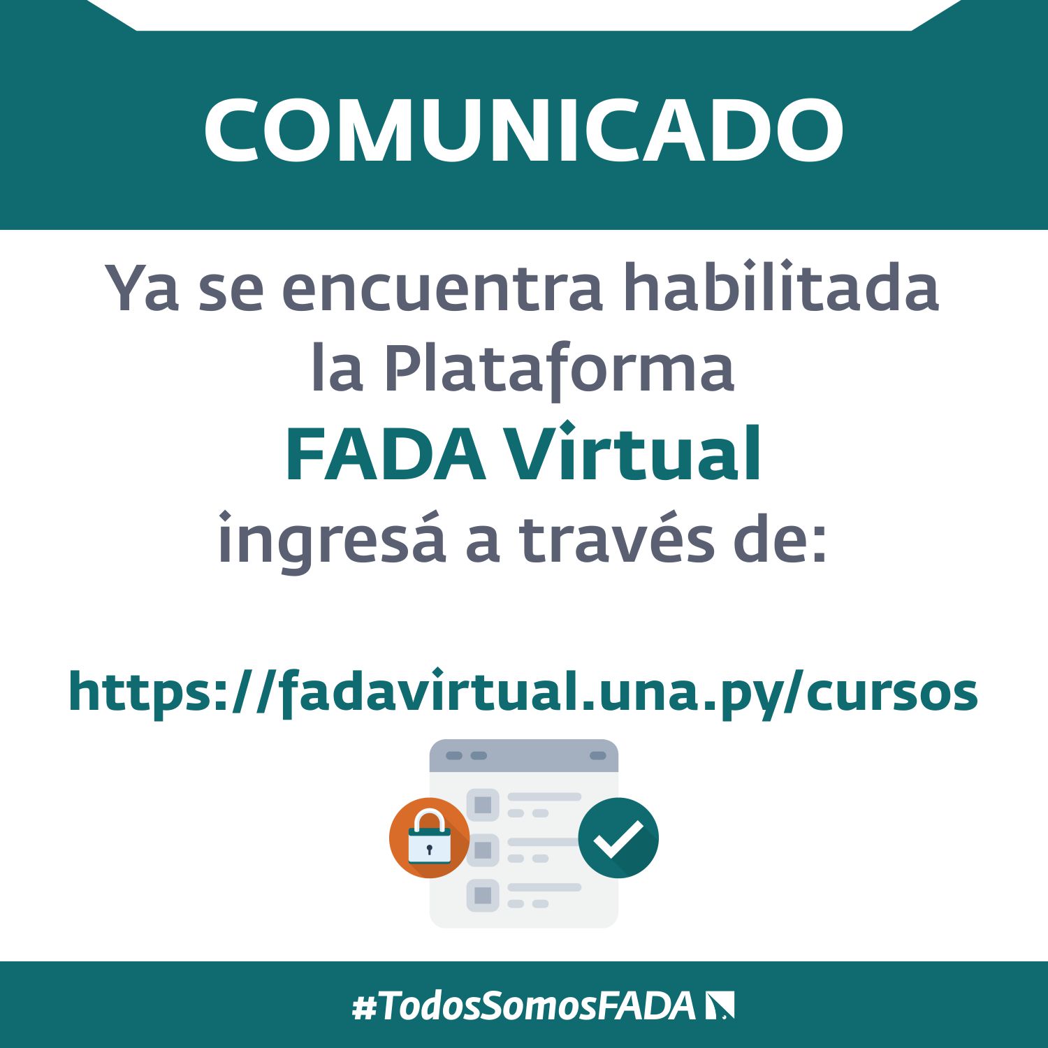 Comunicado – FADA\UNA